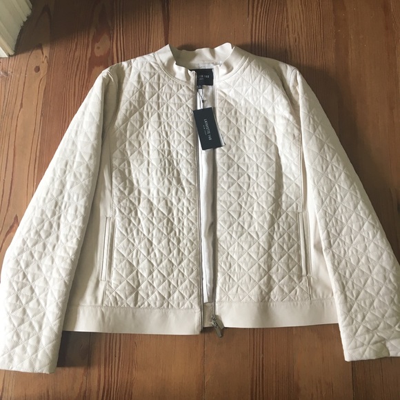 Lafayette 148 New York | Jackets & Coats | Lafayette 48 Cream Leather ...